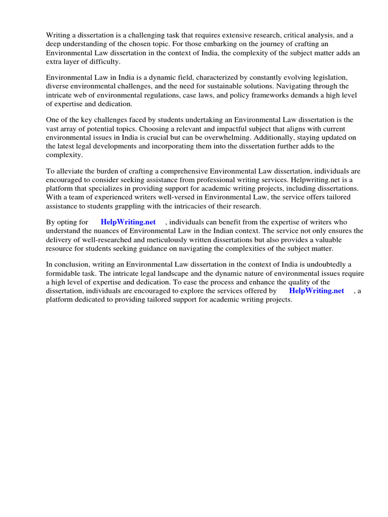 Environmental Law Dissertation Topics India | PDF | Environmental Law ...