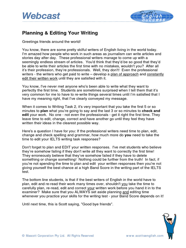 Writing Planning Editing | PDF