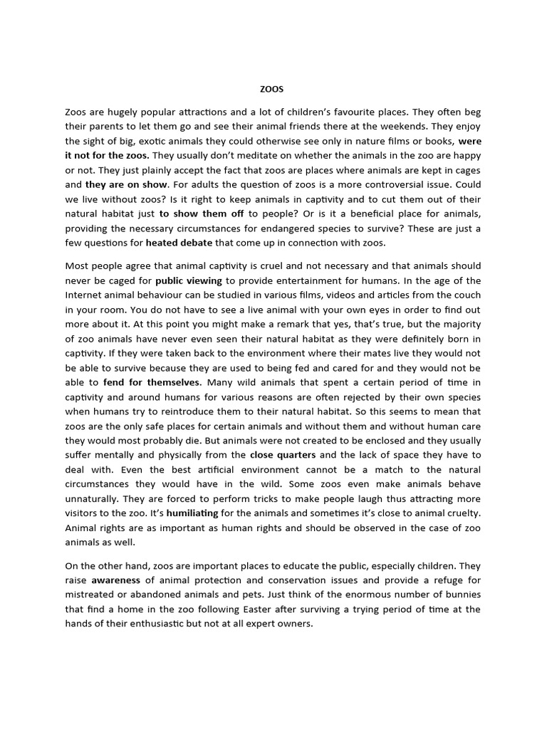 ZOOS | PDF | Zoo | Zoology