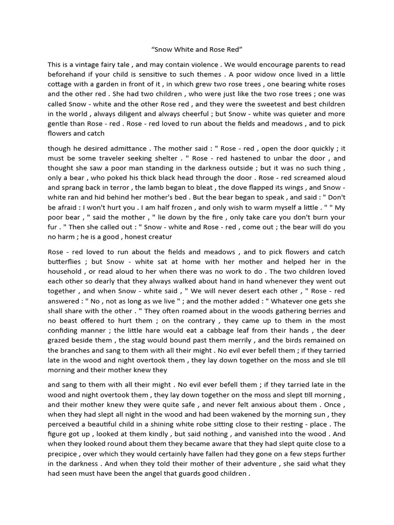 Snow White and Rose Red | PDF