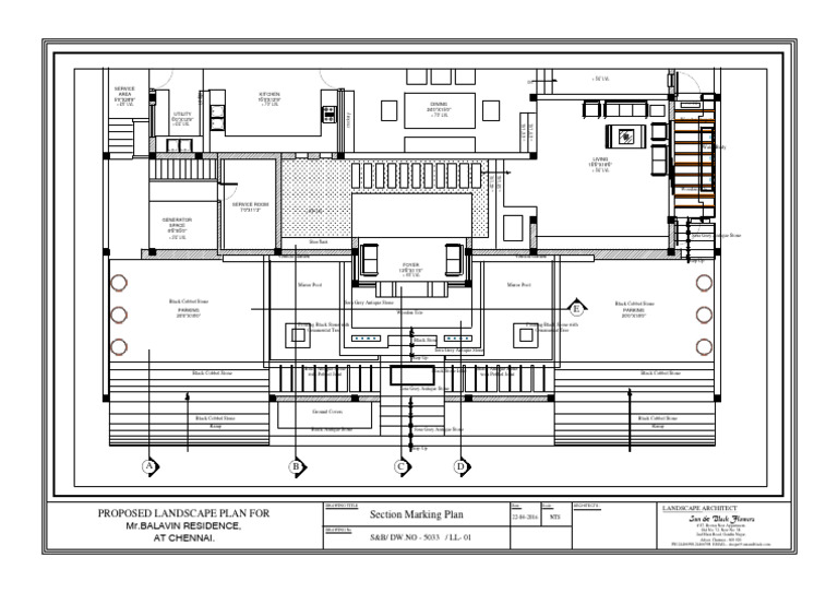 01 - MR - Balavin Residence Ground Floor Section Marking Plan | PDF