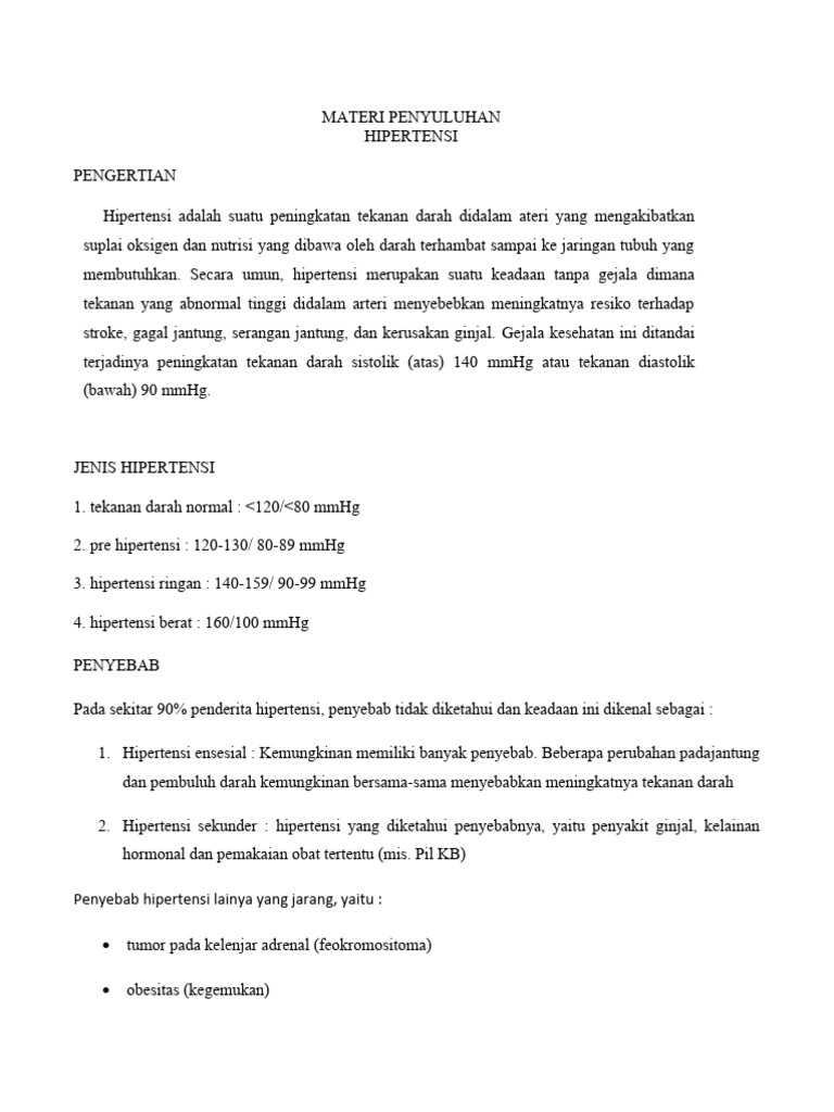 Panduan Lengkap Hipertensi dan Pencegahannya | PDF
