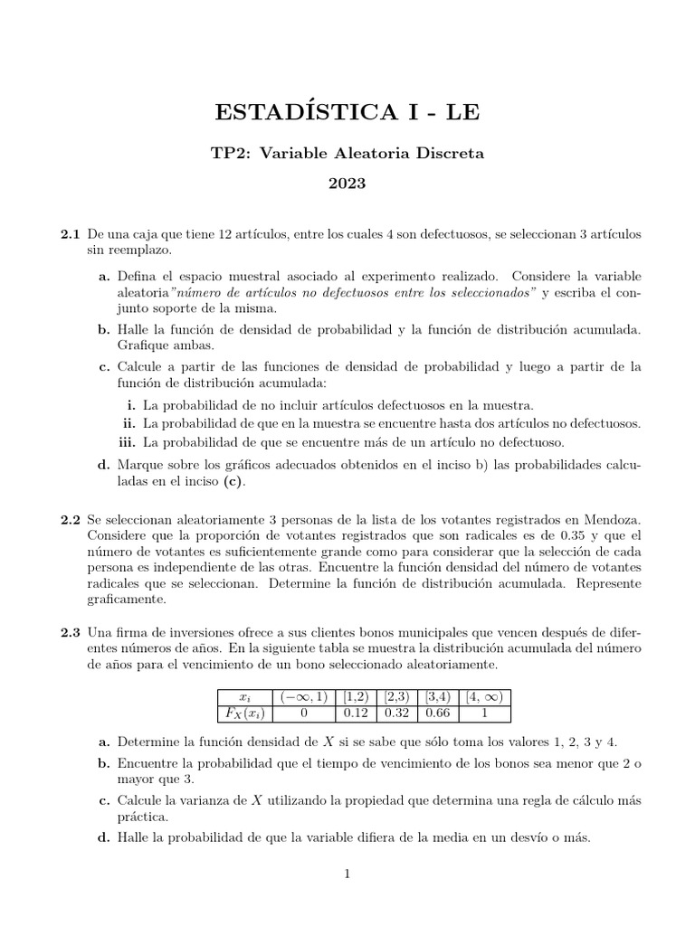 Estadística, Ejercicios Resueltos de Variable Aleatoria Discreta | PDF | Variable aleatoria ...