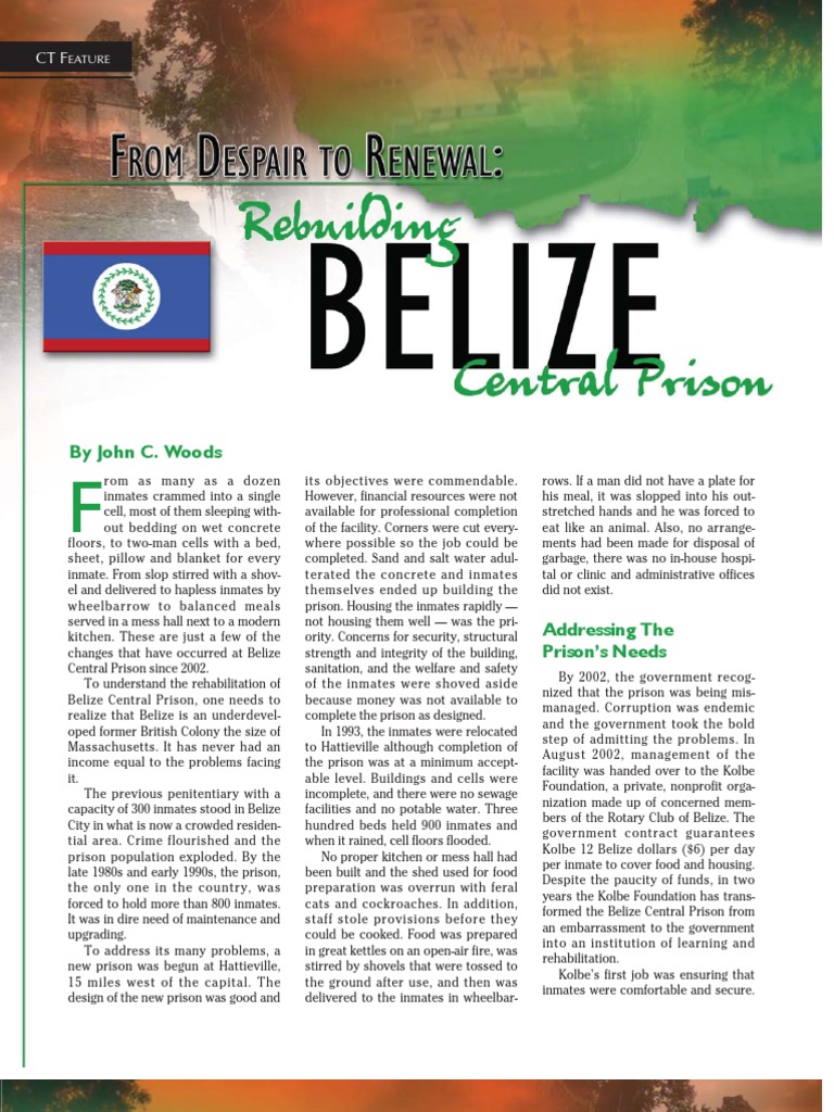 Belize Prison Transformation | PDF | Rehabilitation (Penology) | Prison