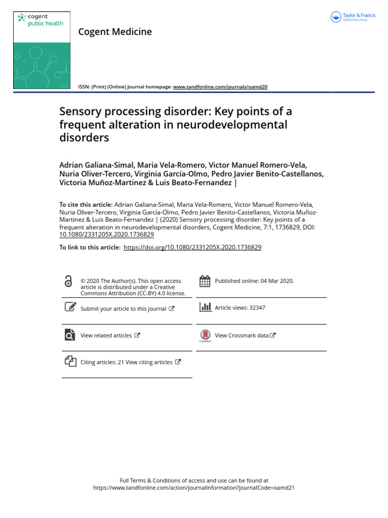 Sensory processing disorder Key points of a frequent alteration in ...