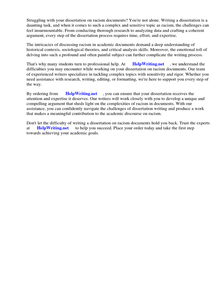 Dissertation Racisme Documents | PDF | Expert