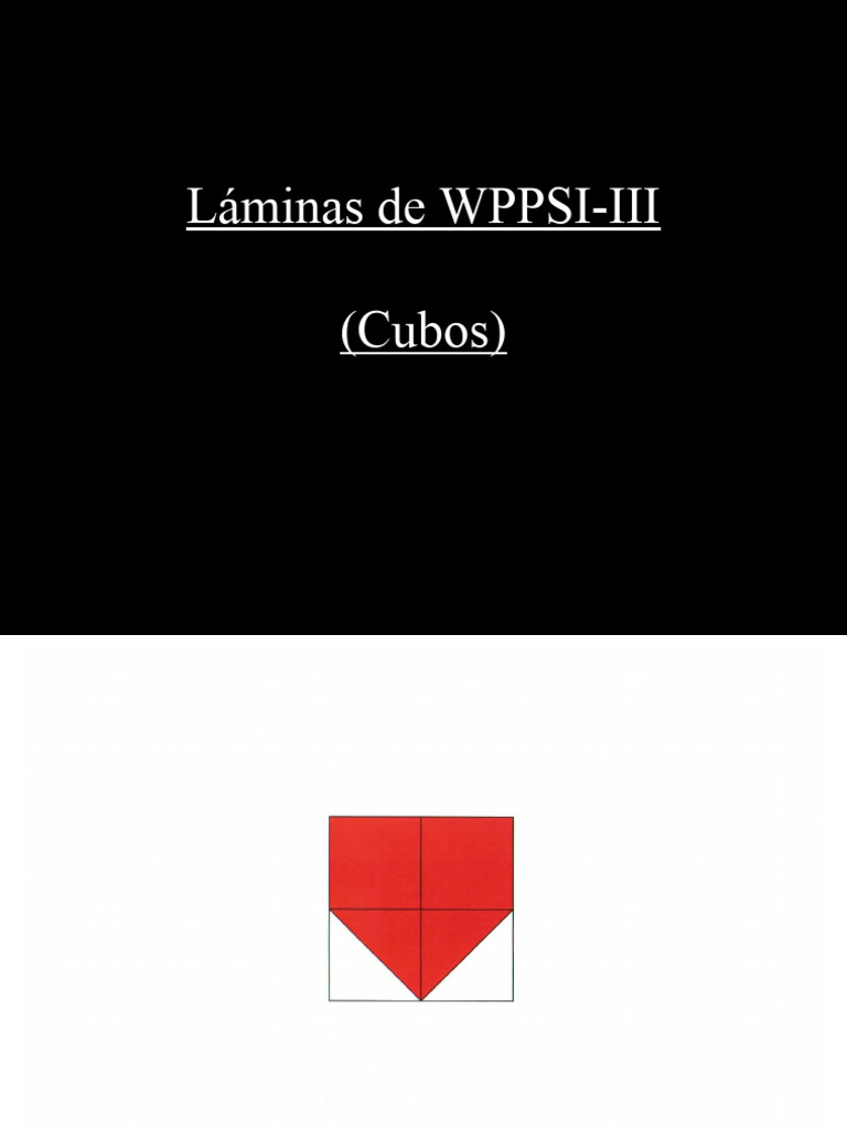 Láminas de WPPSI-III (Cubos) | PDF