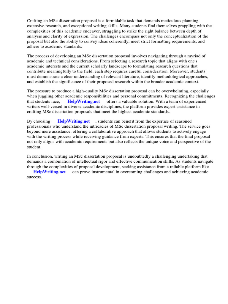 MSc Dissertation Proposal Help | PDF | Thesis | Social Networking Service