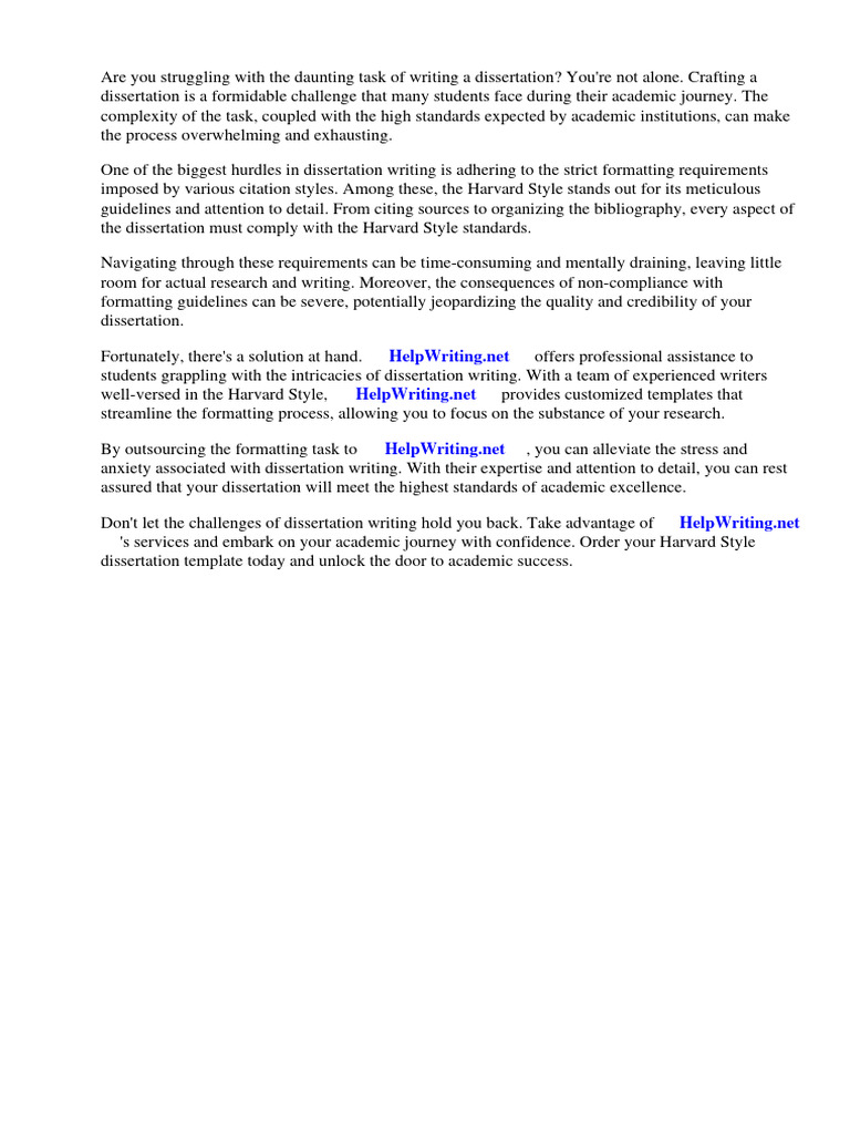 Harvard Style Dissertation Template | PDF | Citation | Thesis