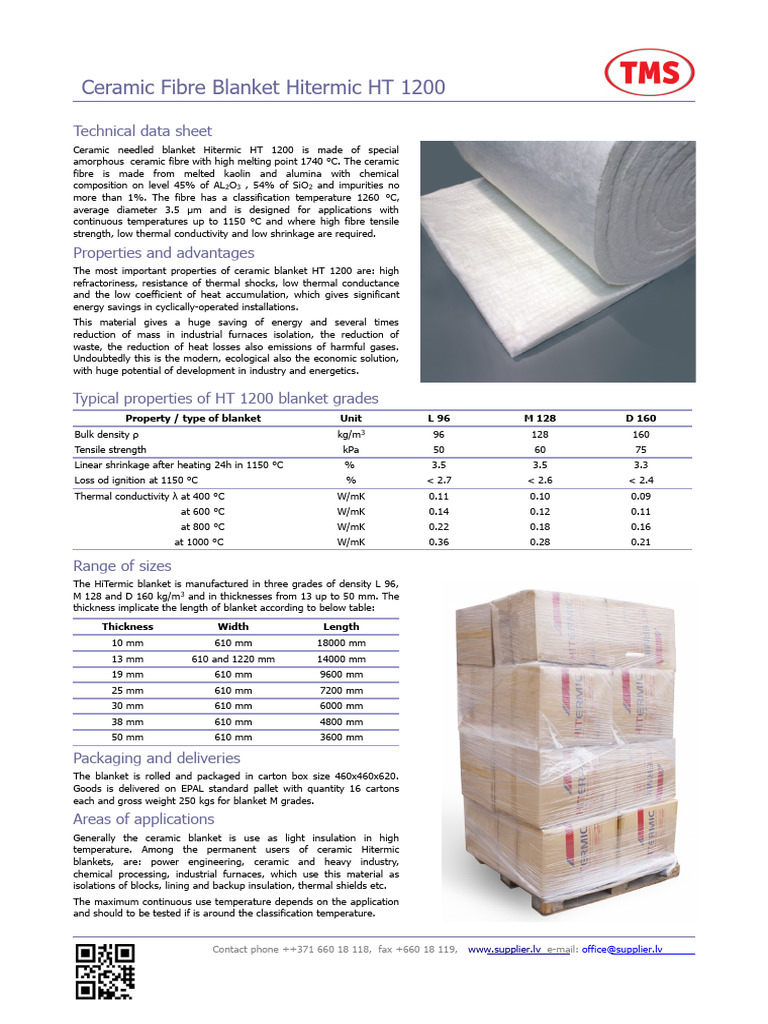 HT1200 Blanket | Download Free PDF | Ceramics | Fibers