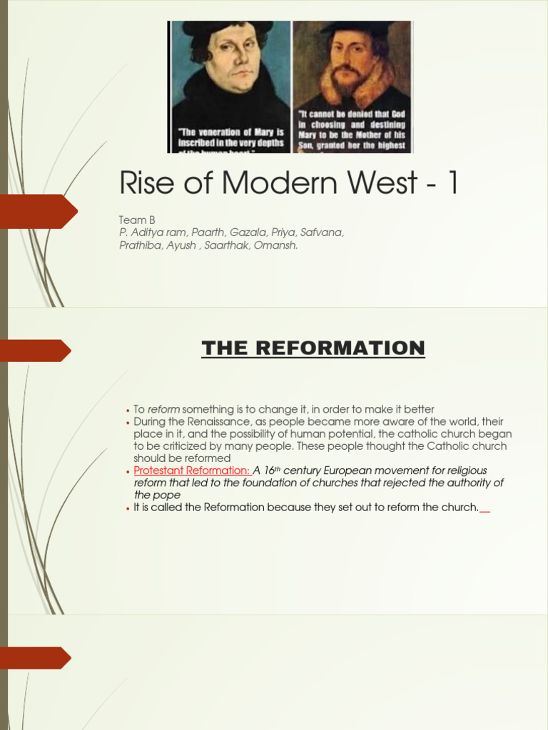 The Reformation and Its Key Figures | PDF | Martin Luther | Calvinism