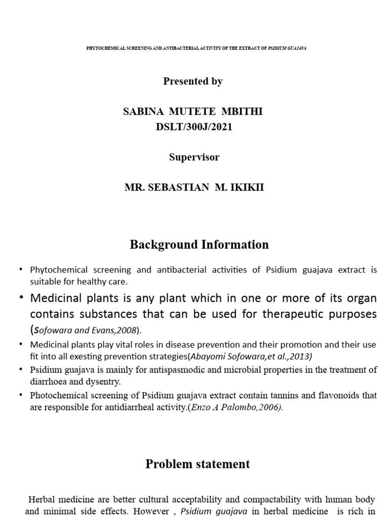 Phytochemical Screening and Antibacterial Activity of The Extract of ...