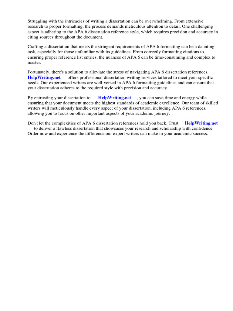 Apa 6 Dissertation Reference | PDF | Apa Style | Citation