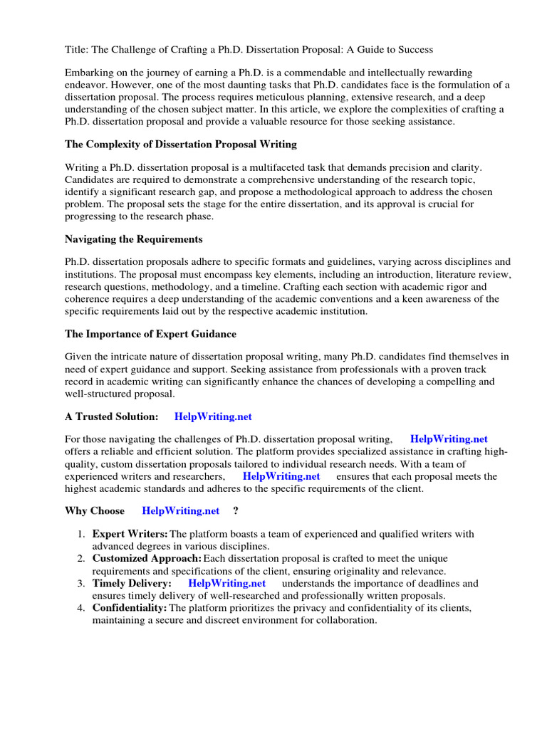 Phd Dissertation Proposal Format | PDF | Thesis | Methodology