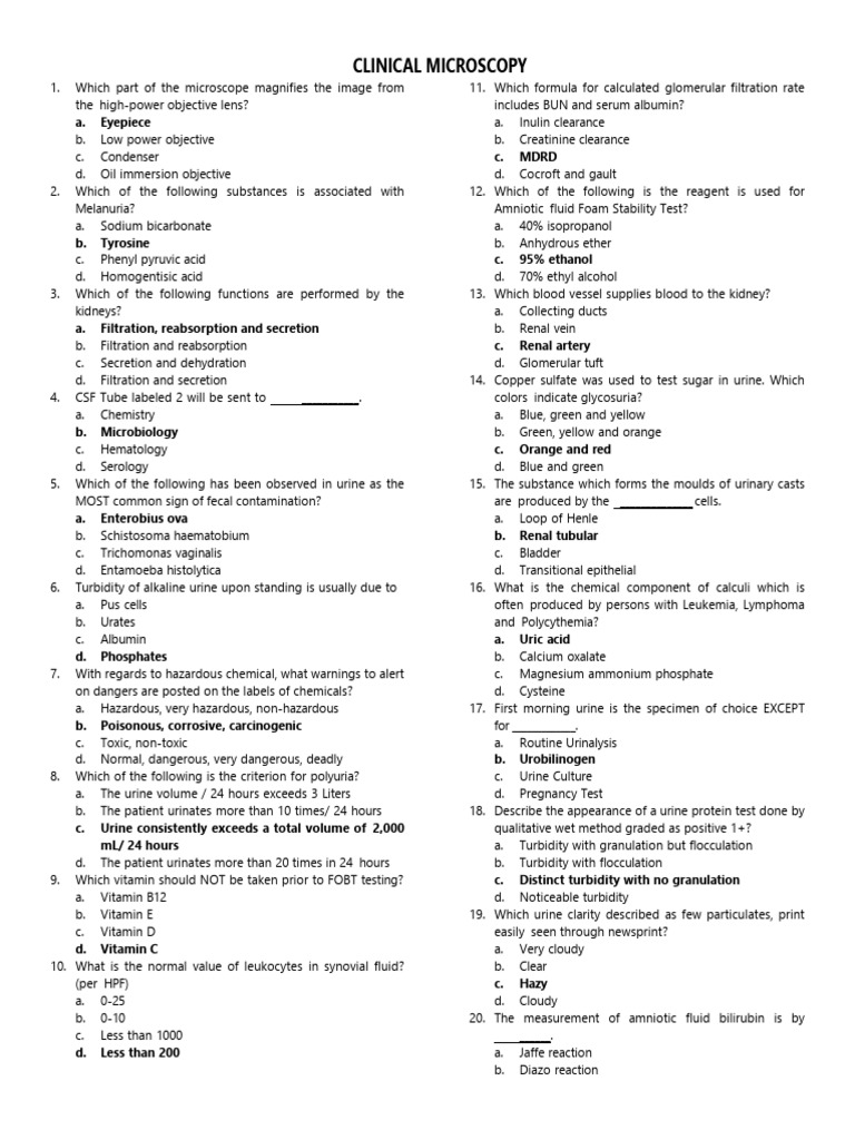 Clinical Microscopy | PDF | Urine | Kidney