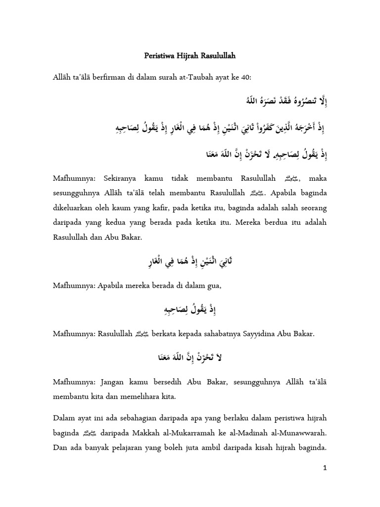 Peristiwa Hijrah Rasulullah | PDF | Agama & Spiritualitas