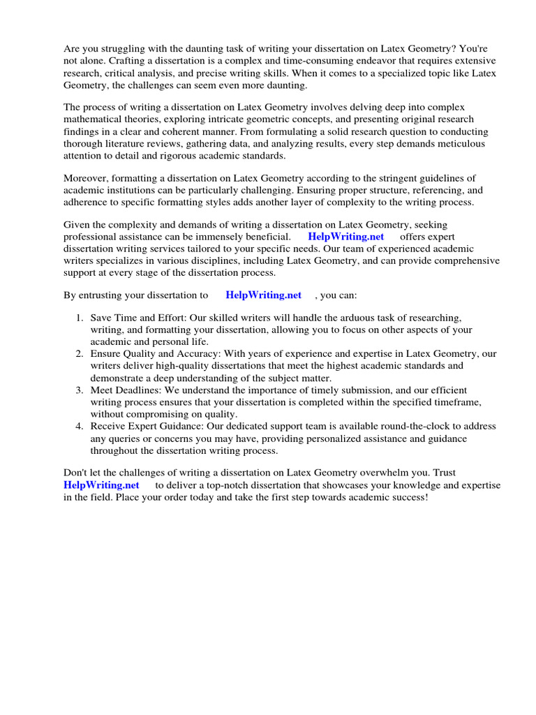Latex Geometry Dissertation | PDF | Page Layout | Typography