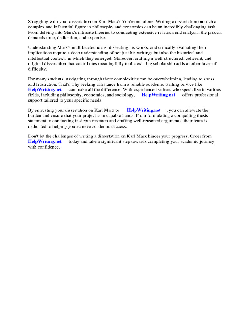 Dissertation On Karl Marx | PDF | Karl Marx | Communism