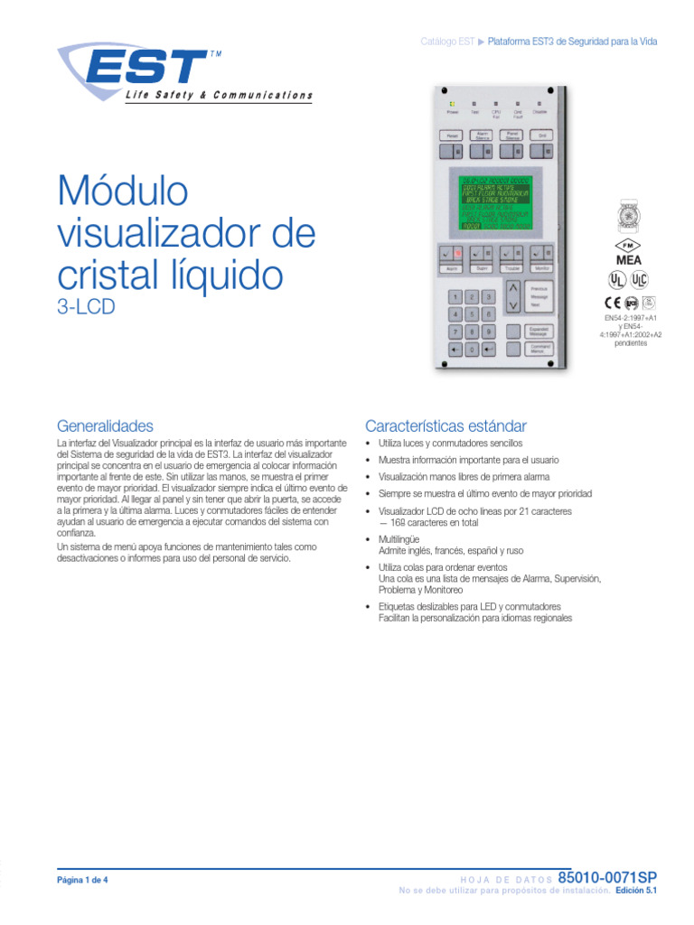 Interfaz del Módulo 3-LCD EST3 | PDF | Diodo emisor de luz | Unidad ...