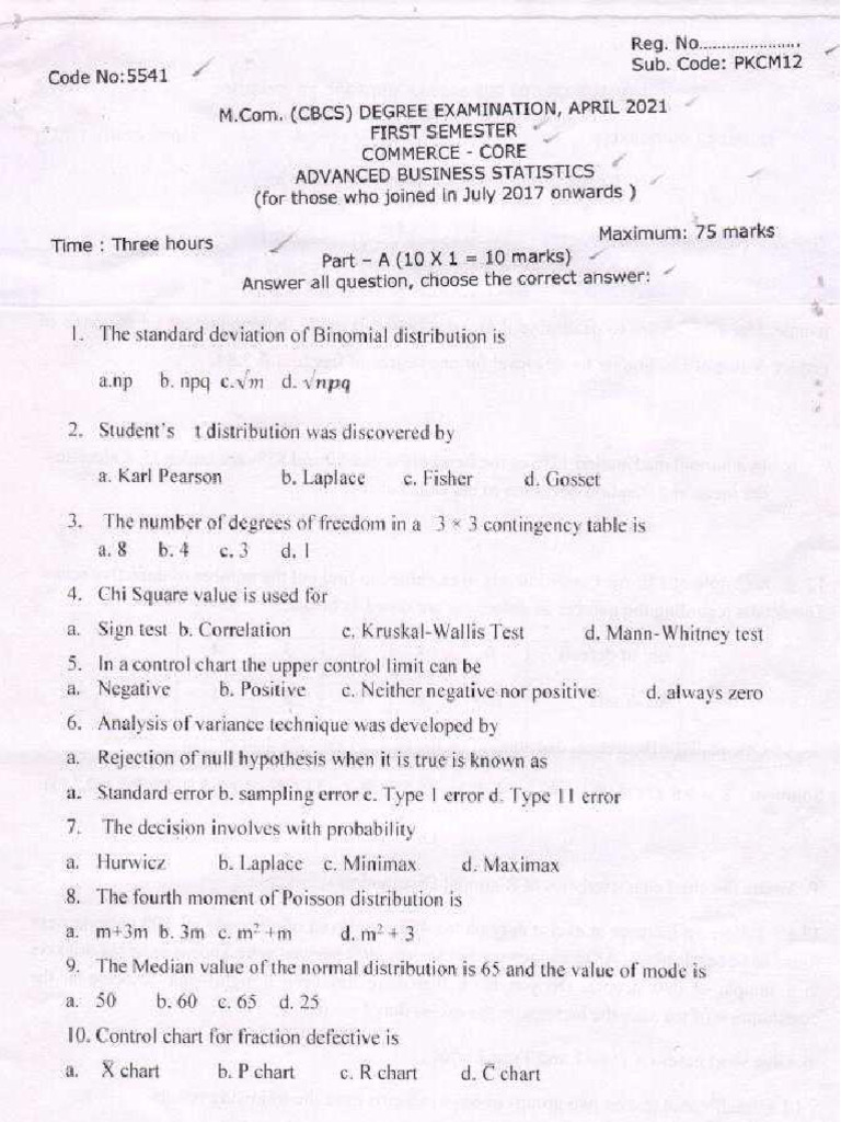 02 PKCM12 Advanced Business Statistics | PDF