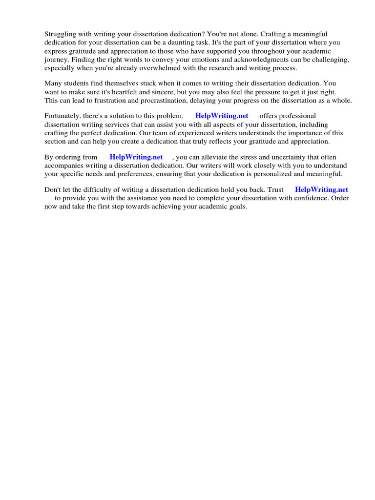 Dissertation Dedication Templates | PDF | Thesis | Essays