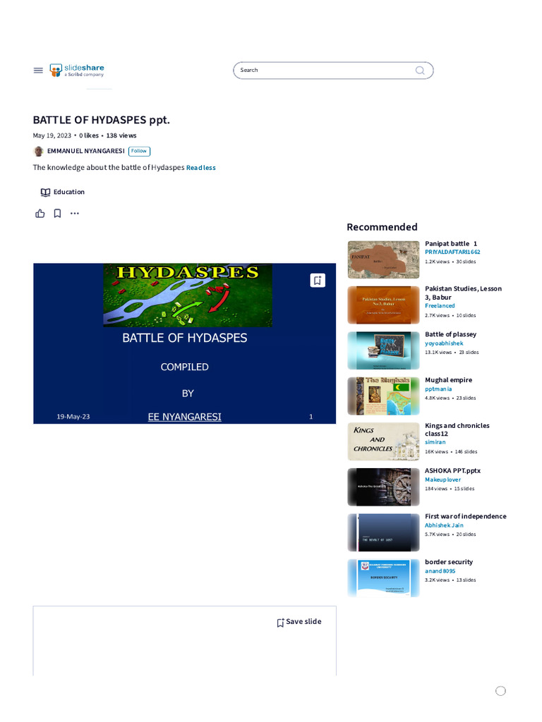 Battle of Hydaspes Ppt. | PDF | Cavalry | Alexander The Great