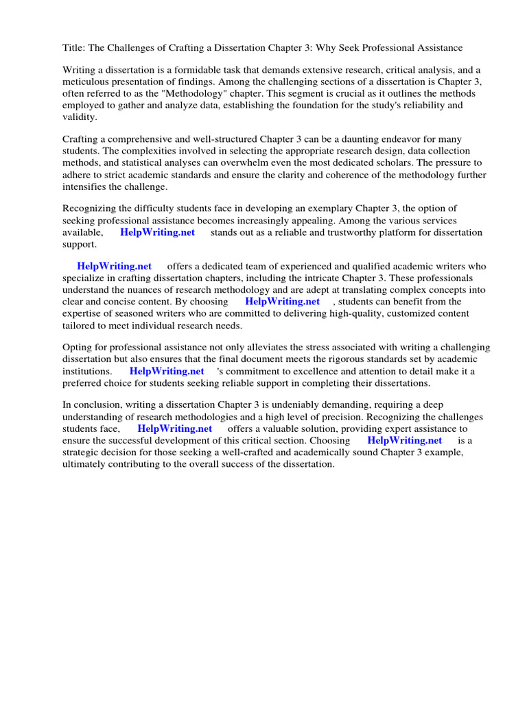 Dissertation Chapter 3 Example | PDF | Methodology | Quantitative Research