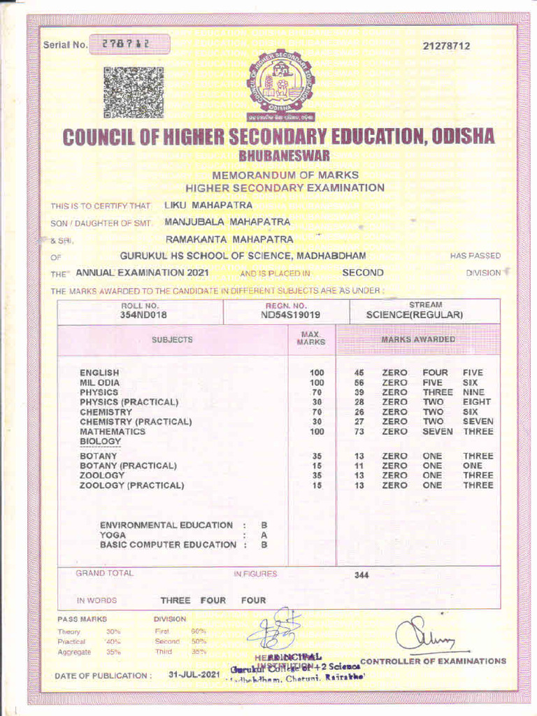 Prev Certificate | PDF
