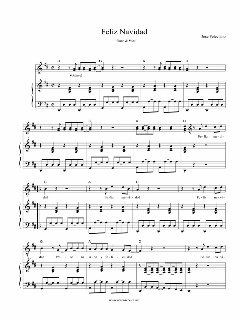 Sheet Music - Feliz Navidad | PDF