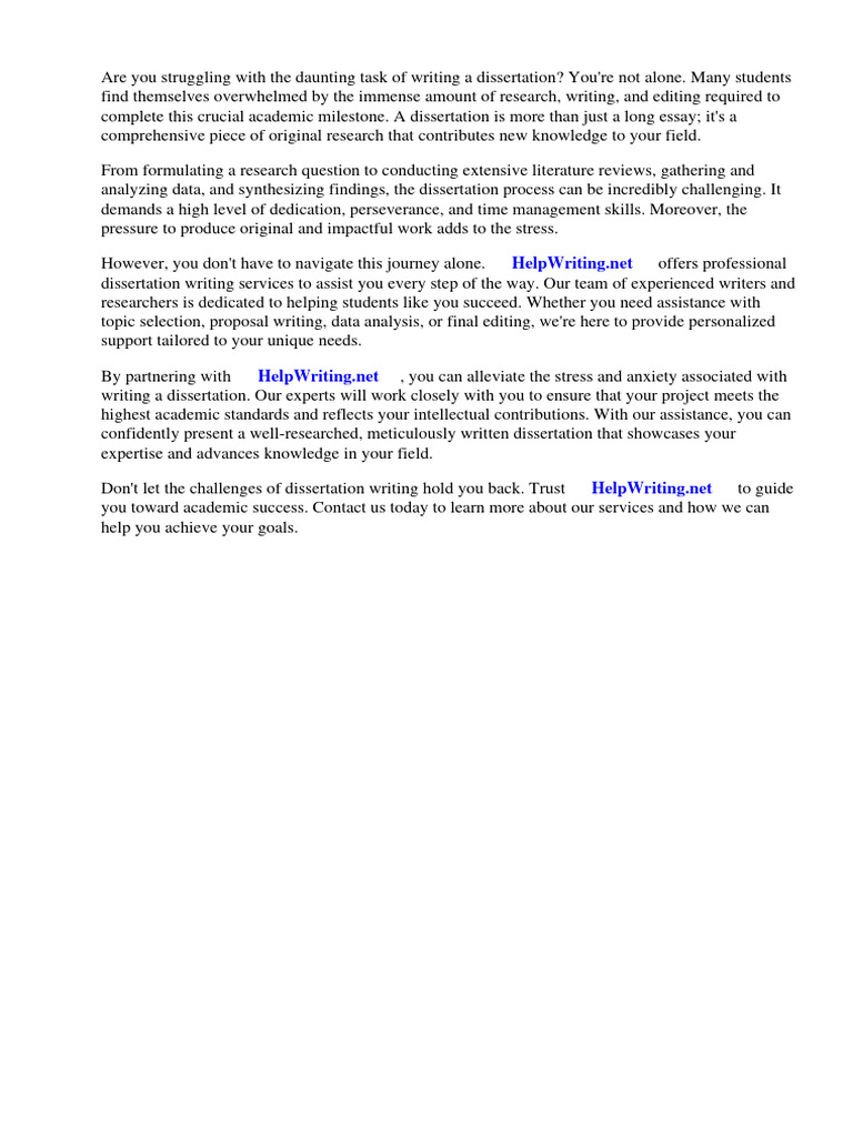 Dissertation Writing Help Services | PDF | Thesis | Methodology