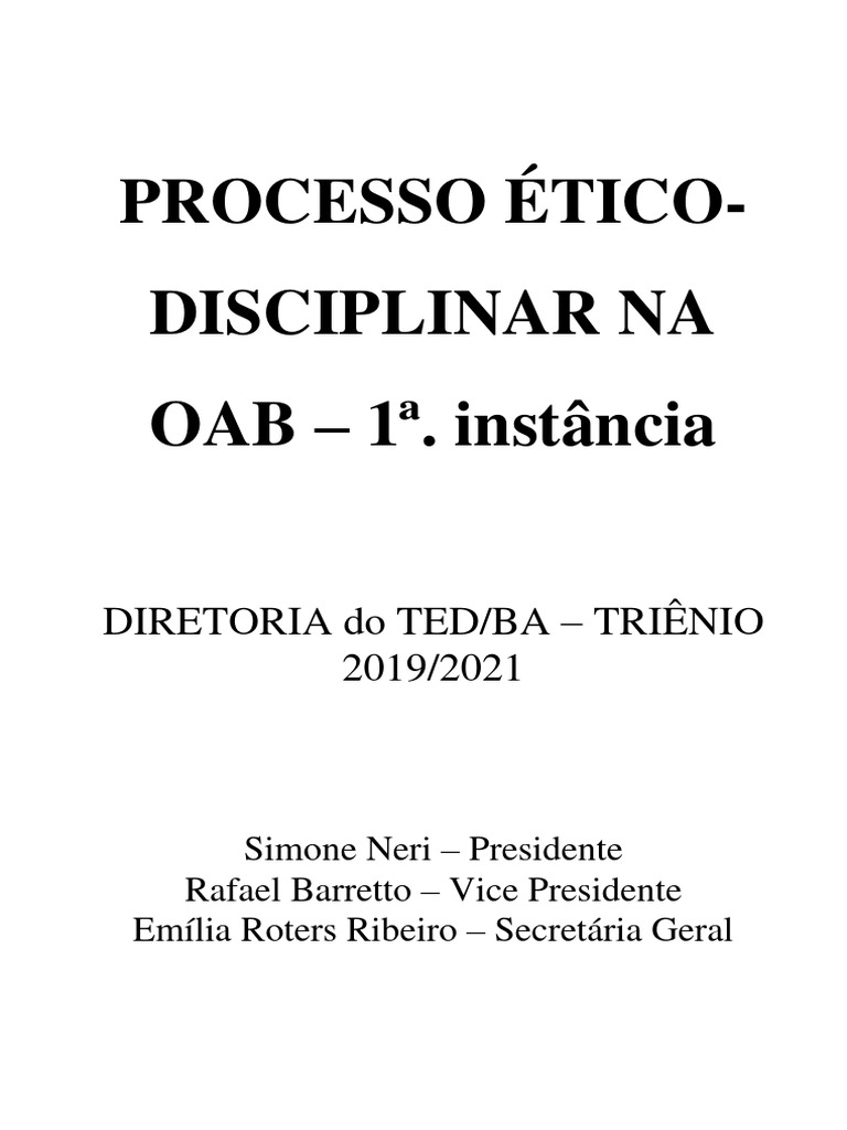 Cartilha Processo Disciplinar - Revisada de Acordo Com o Novo Regimento ...