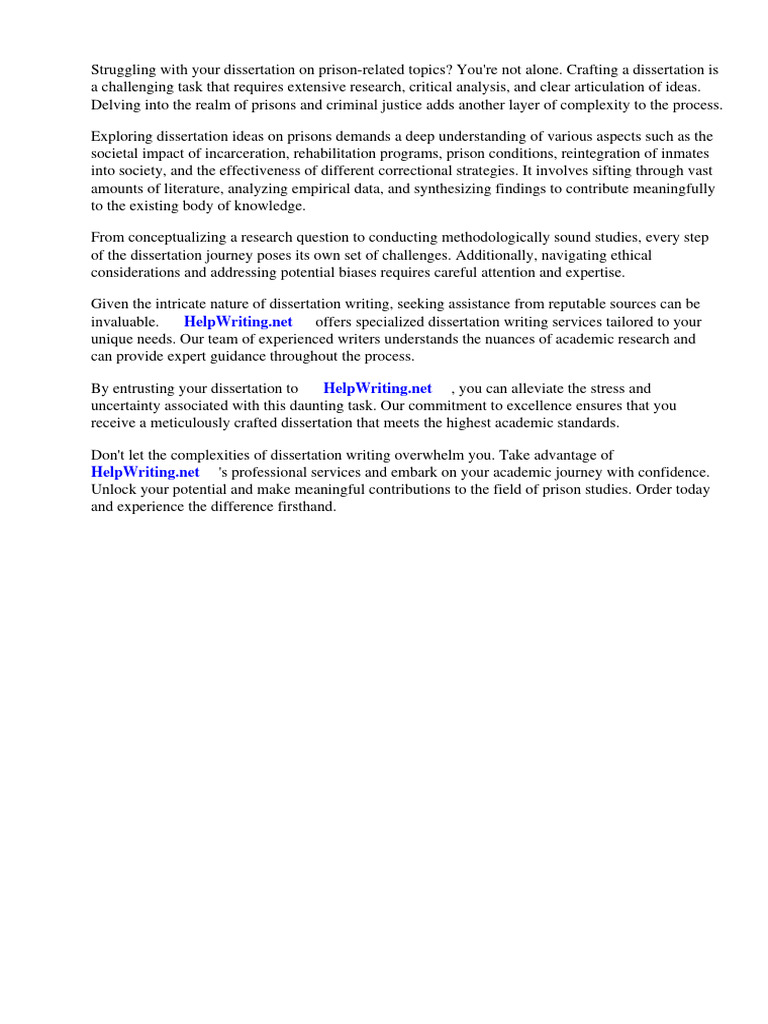 Dissertation Ideas On Prisons | PDF | Prison | Thesis