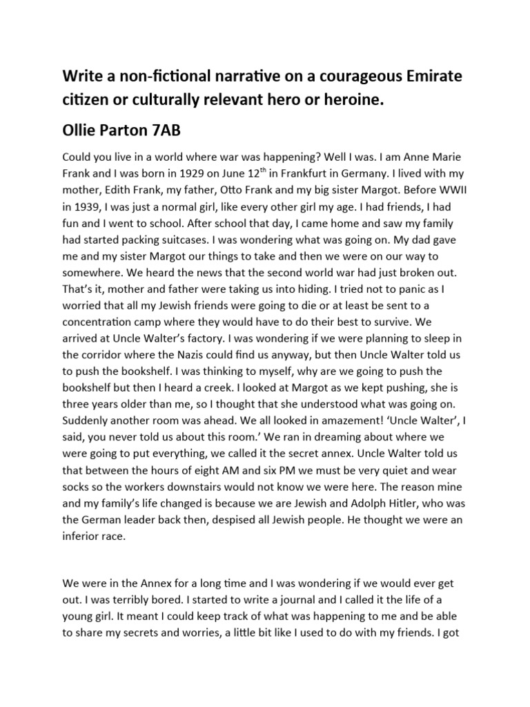 Anne Frank Essay | PDF | Anne Frank