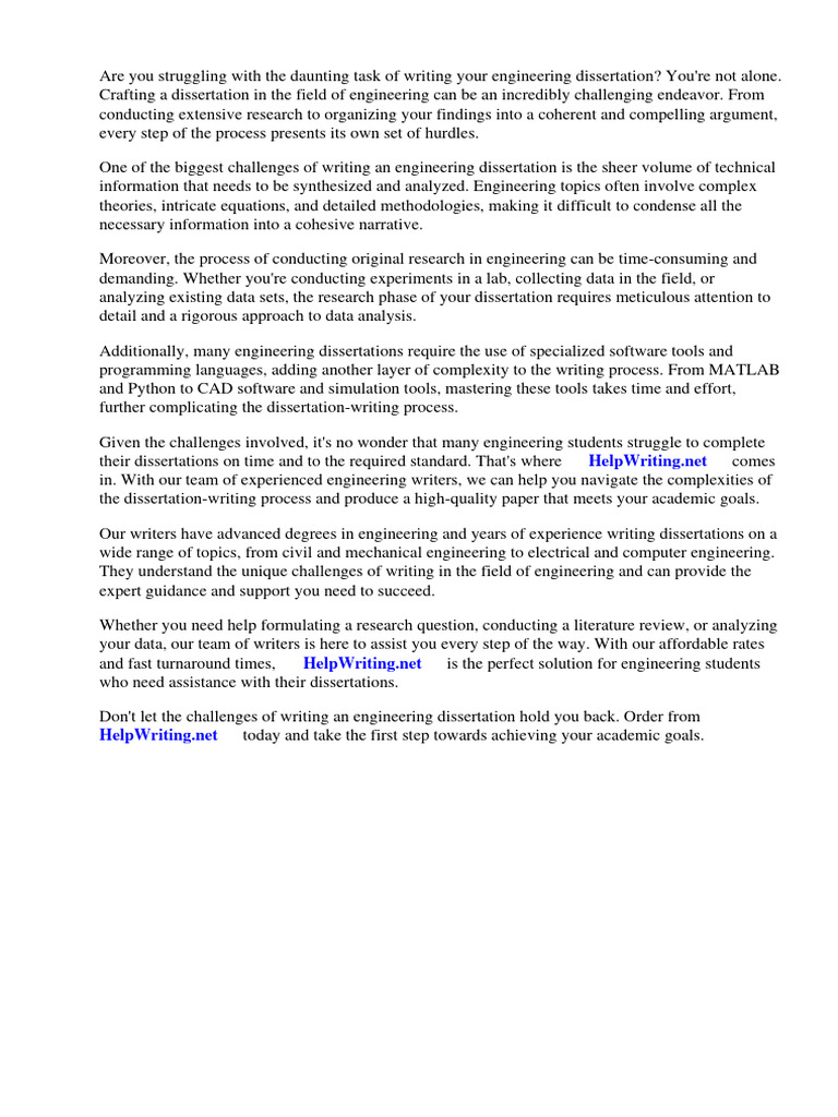 Engineering Dissertation Guide | PDF | Thesis | Engineering