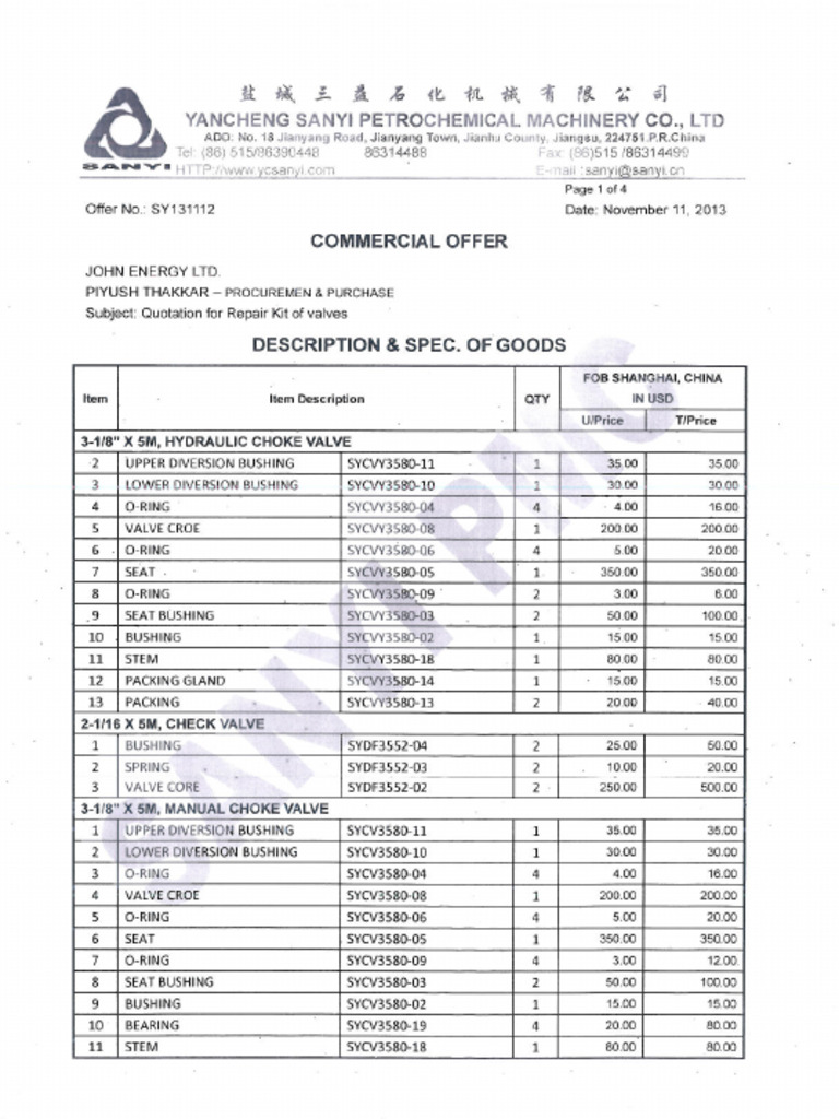Hyd & Manual Choke, Check & Hyd Valve | PDF