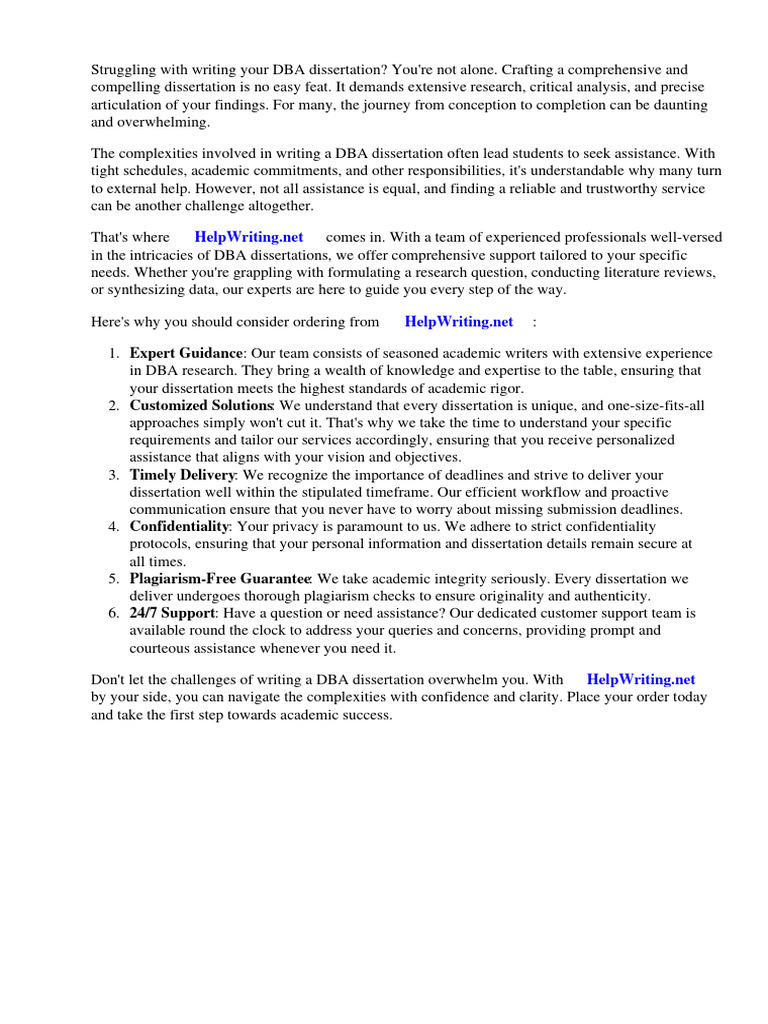 Writing A DBA Dissertation | PDF | Thesis | Doctorate