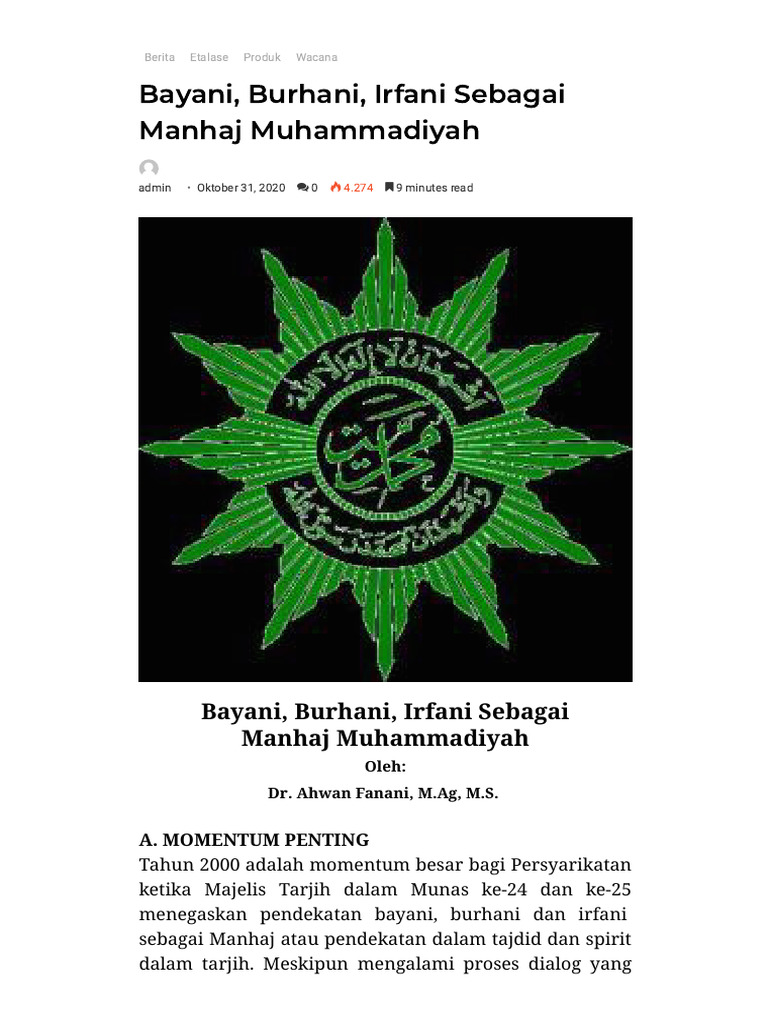 Pendekatan Manhaj Tarjih Muhammadiyah | PDF | Agama & Spiritualitas