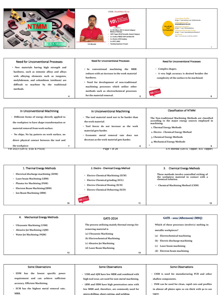 NTMM For Gate Ies Psus 2023 by S K Mondal | PDF | Machining ... NTMM For Gate Ies Psus 2023 by S K Mondal | PDF | Machining ...