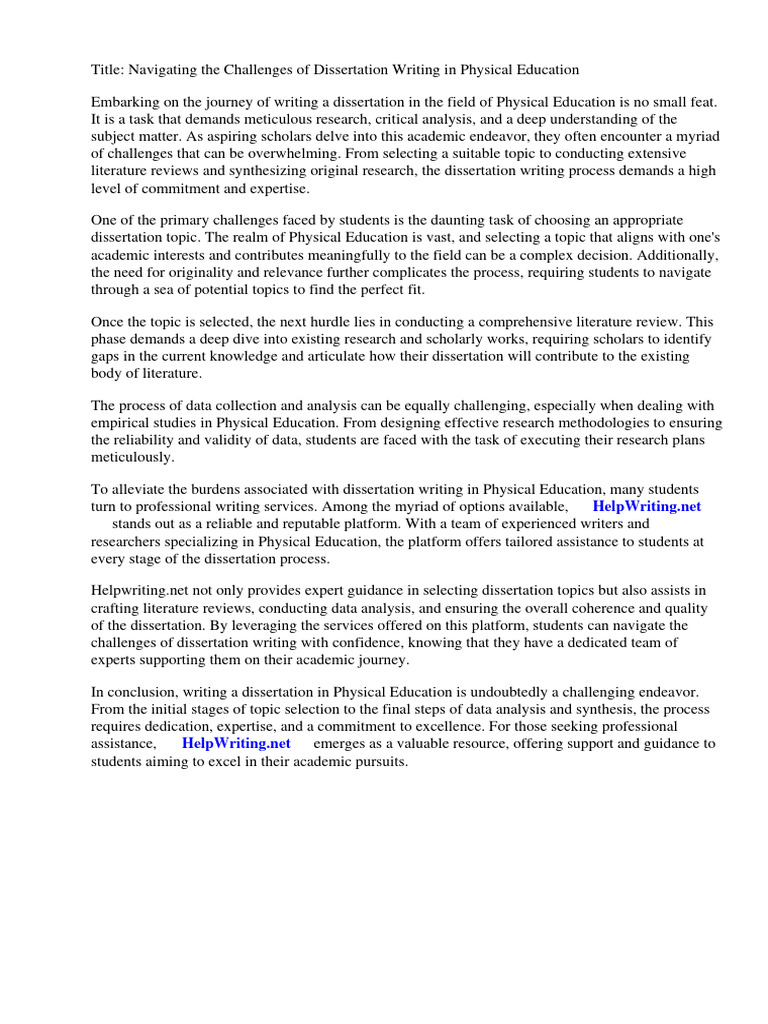 Dissertation Topics in Physical Education | PDF | Frontal Lobe | Physical Education