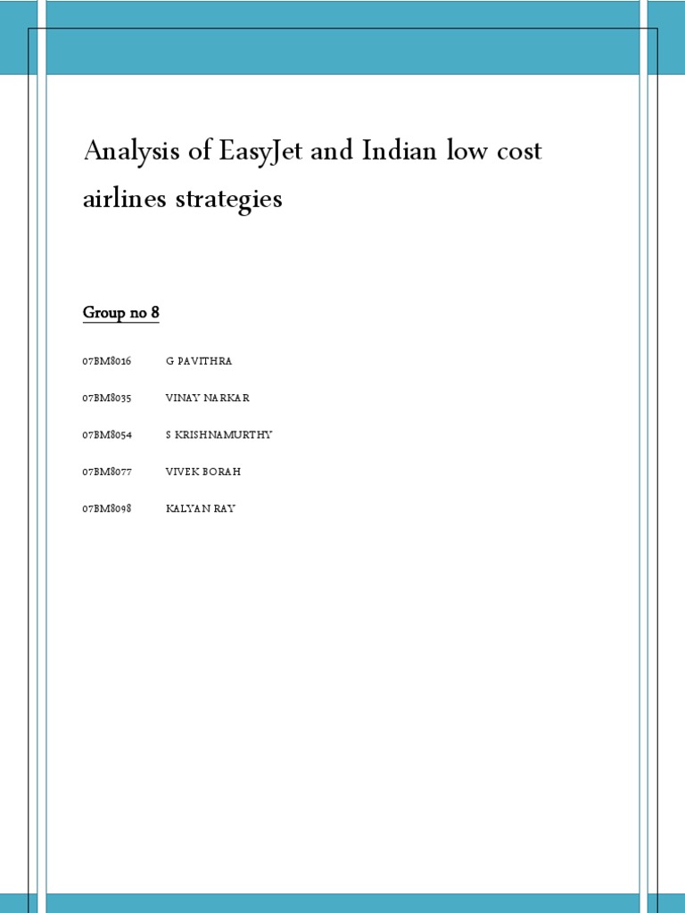 Analysis of EasyJet and Indian Low Cost Airlines Strategies | PDF | Low ...