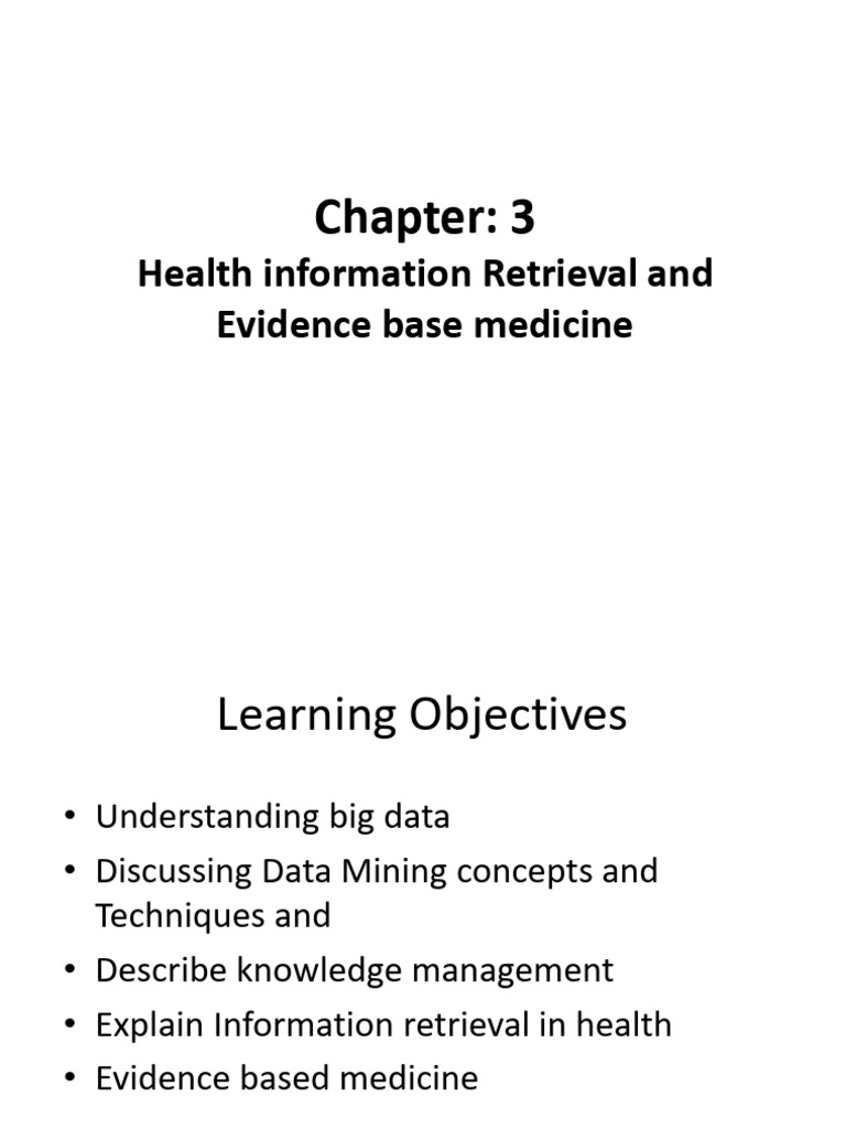 Health Information Retreival and Evidence Based Practice | PDF | Big ...