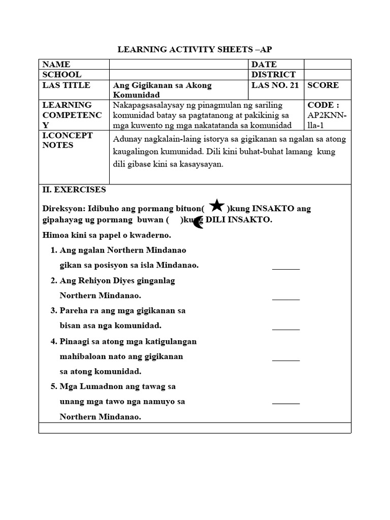 Ap2 - Q2 - M1 Gigikanan Sa Komunidad | PDF