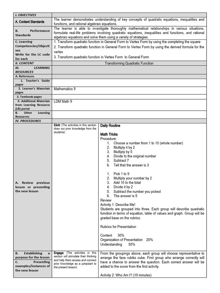 Math 9 | PDF | Quadratic Equation | Mathematics
