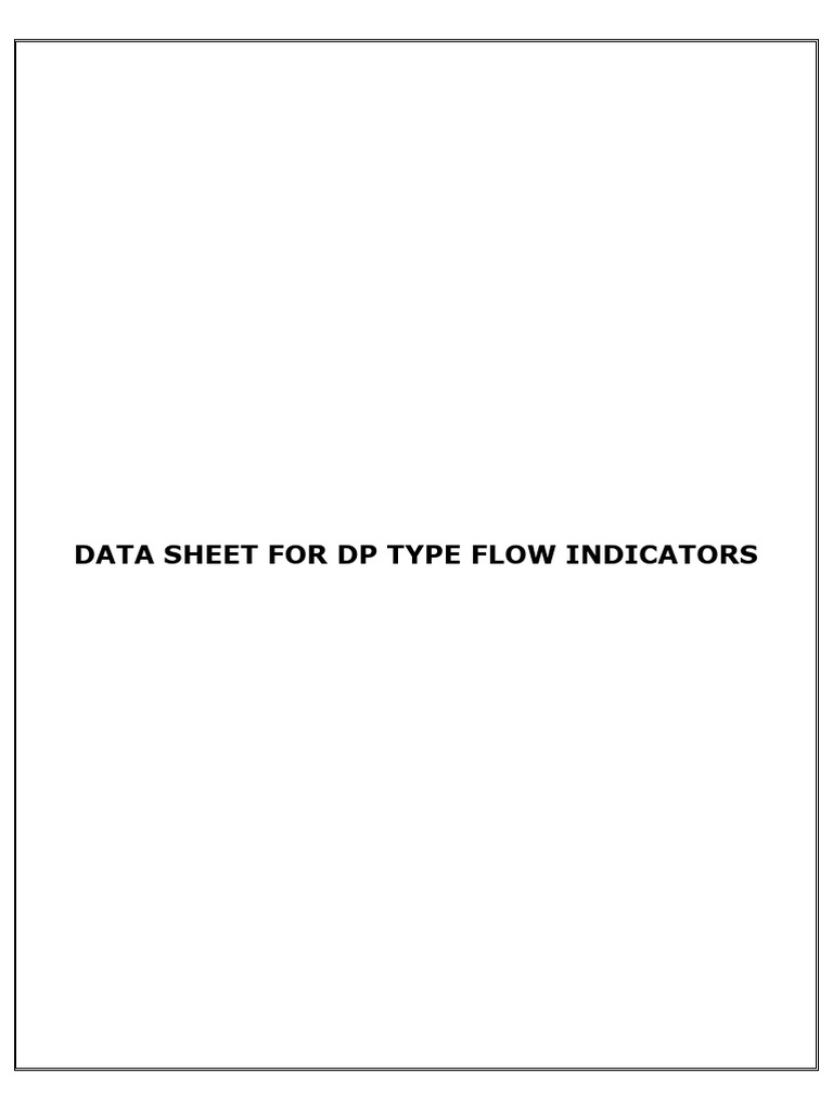 DS - DP TYPE FLOW INDICATORS | PDF | Liquids | Equipment