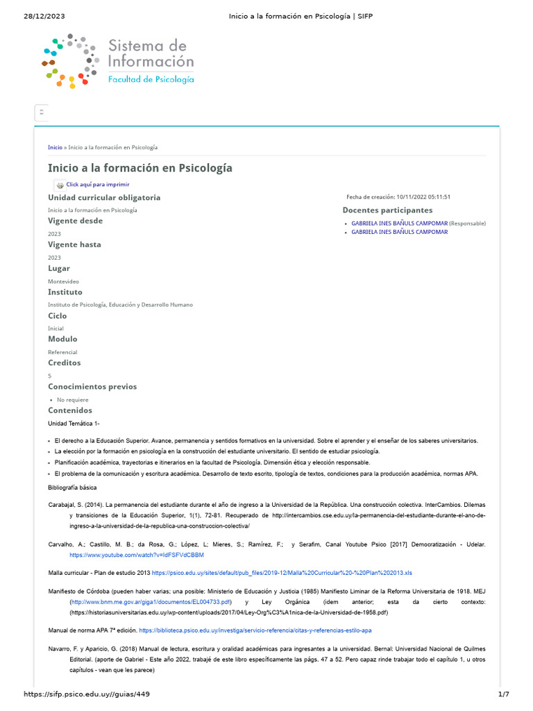 Inicio A La Formación en Psicología - SIFP | PDF | Evaluación ...