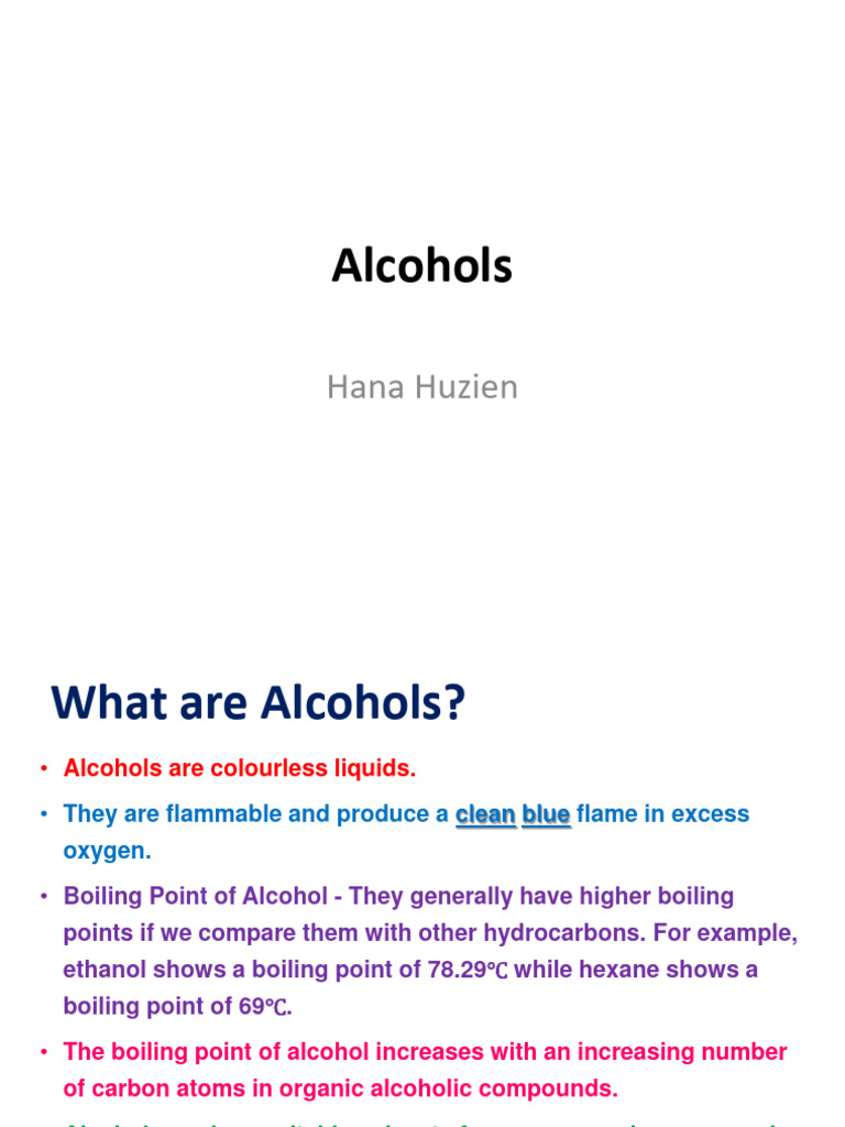 Alcohols Ppt | PDF | Ethanol | Acetic Acid
