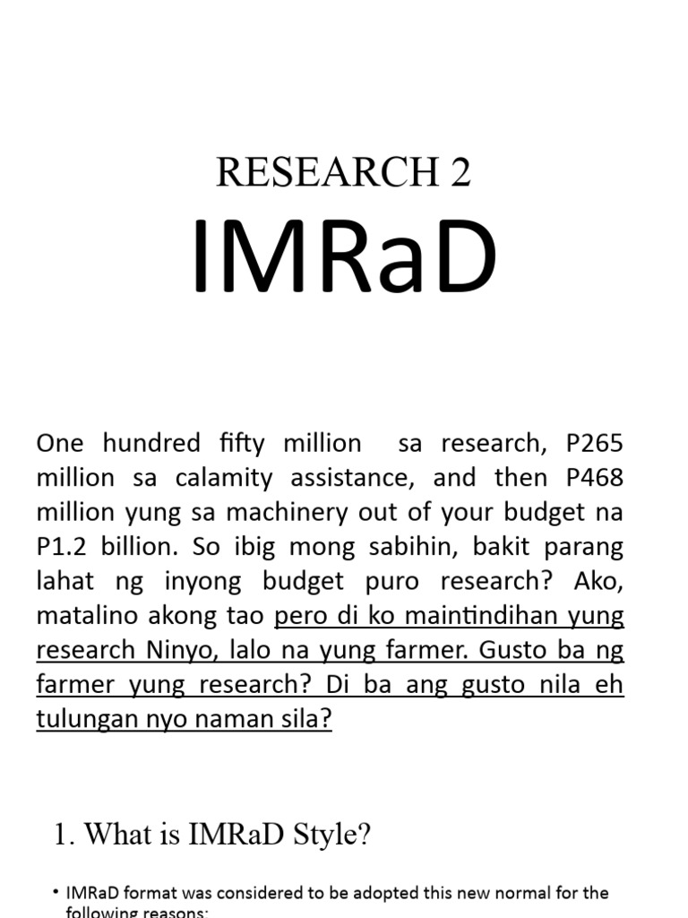 Understanding IMRaD Research Format | PDF | Methodology | Data