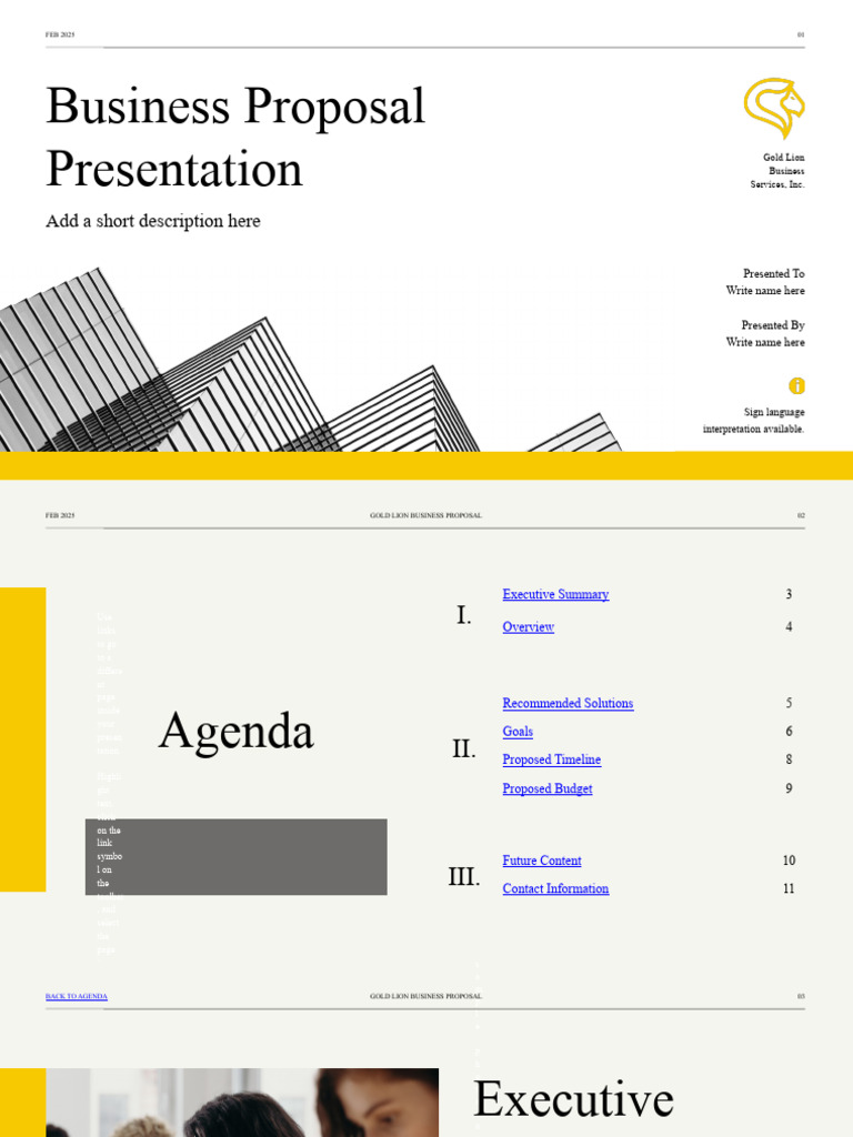 Blank Company Profile Business Presentation in Orange Grey White ...