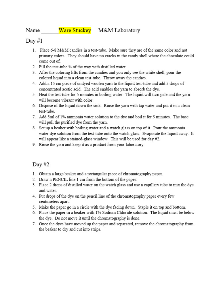 MM - Laboratory 3 | PDF | Dye | Chromatography