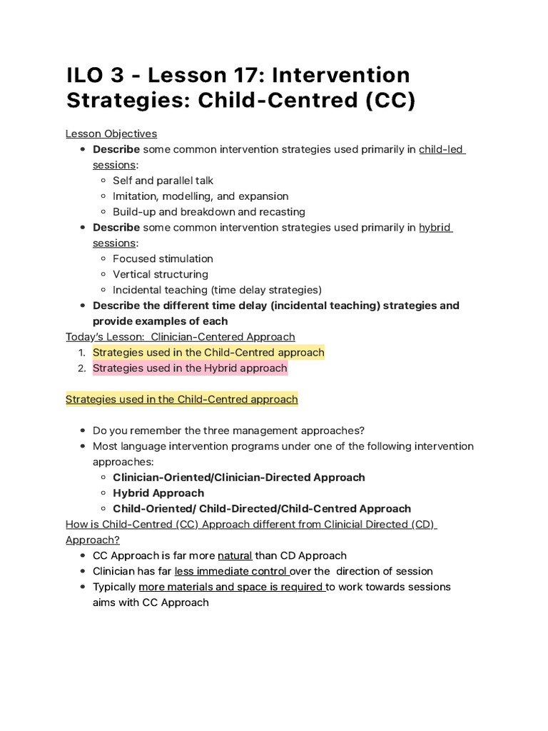 Child-Centred Intervention Strategies | PDF | Imitation | Human ...